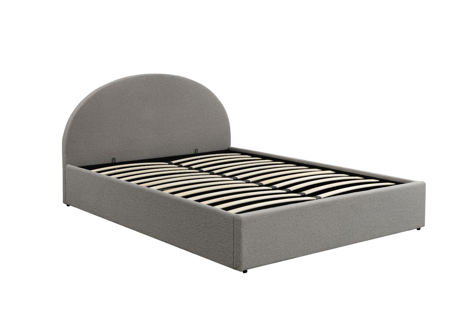 HOFFMAN Fabric Bed Frame with Gas Lift Storage (Gray) - Queen Size ...