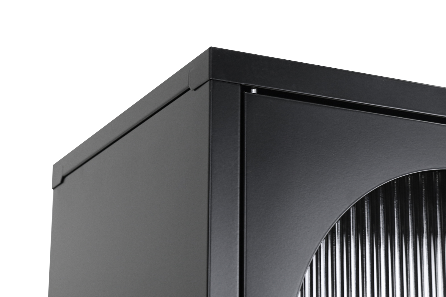 STARK Steel Frame 2-Arched Door Accent Glass Display Cabinet (Black ...